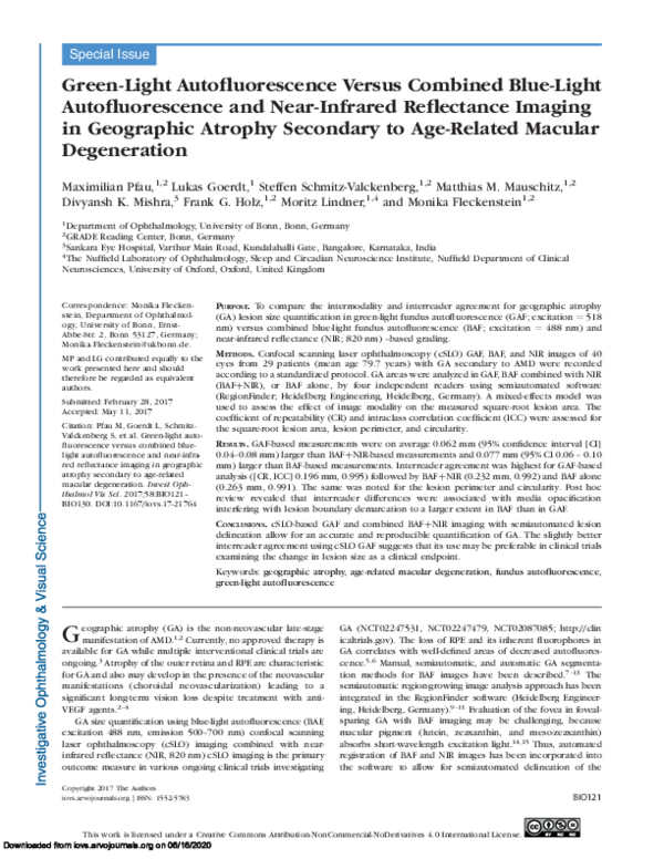 Pdf Green Light Autofluorescence Versus Combined Blue Light Autofluorescence And Near Infrared