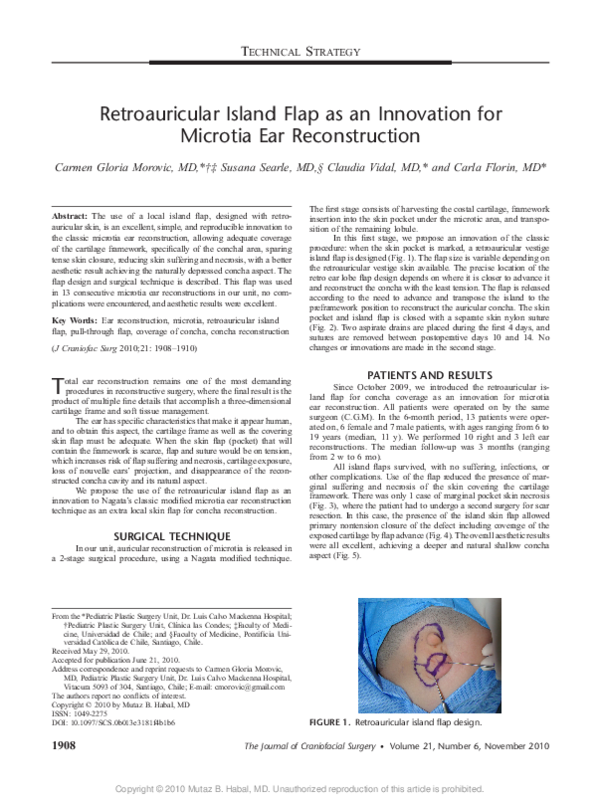 (PDF) Retroauricular Island Flap as an Innovation for Microtia Ear ...