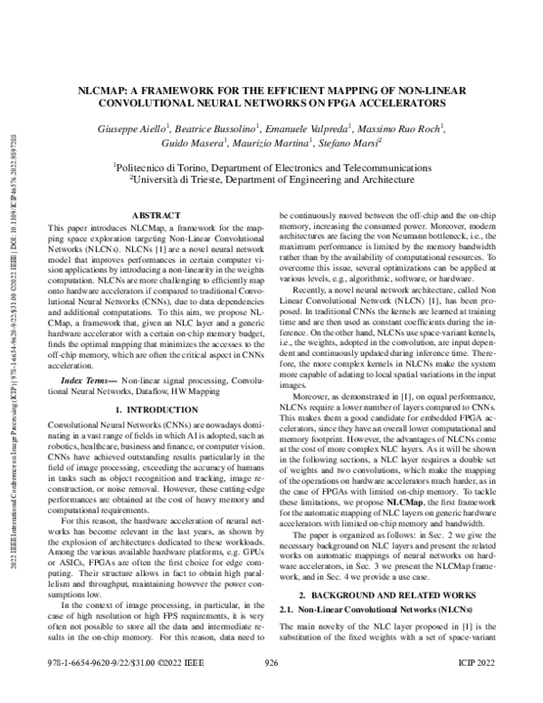(PDF) NLCMAP: A Framework for the Efficient Mapping of Non-Linear Convolutional Neural Networks ...