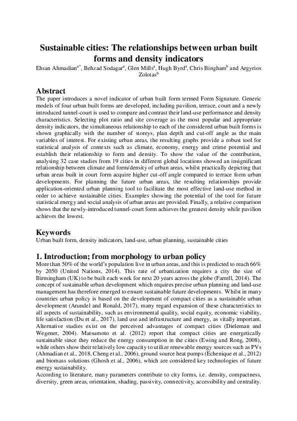 (PDF) Sustainable cities: The relationships between urban built forms ...