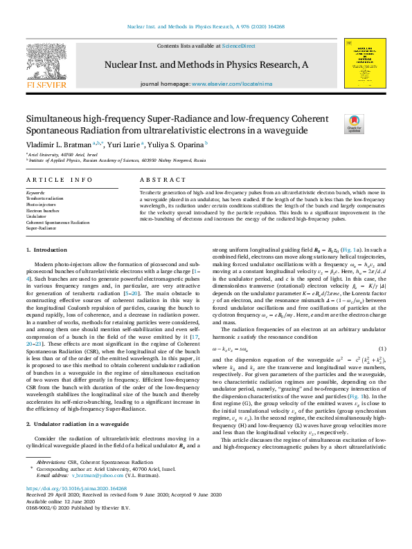(PDF) Simultaneous high-frequency Super-Radiance and low-frequency ...