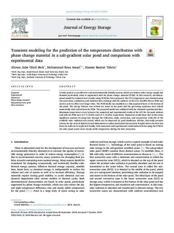 (PDF) Transient modeling for the prediction of the temperature distribution with phase change ...