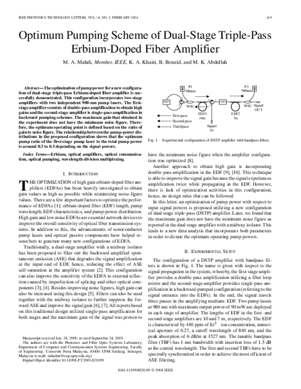 (PDF) Optimum Pumping Scheme of Dual-Stage Triple-Pass Erbium-Doped ...