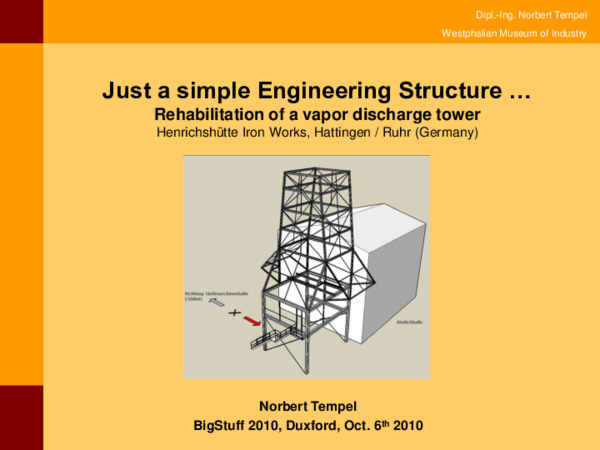 (PDF) Just a simple Engineering Structure... Rehabilitation of a vapor ...