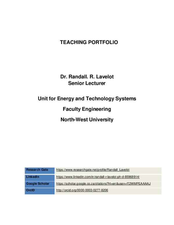 (PDF) TEACHING PORTFOLIO