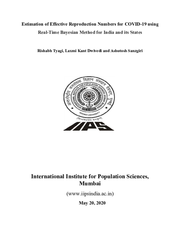 (PDF) Estimation of Effective Reproduction Numbers for COVID-19 using ...
