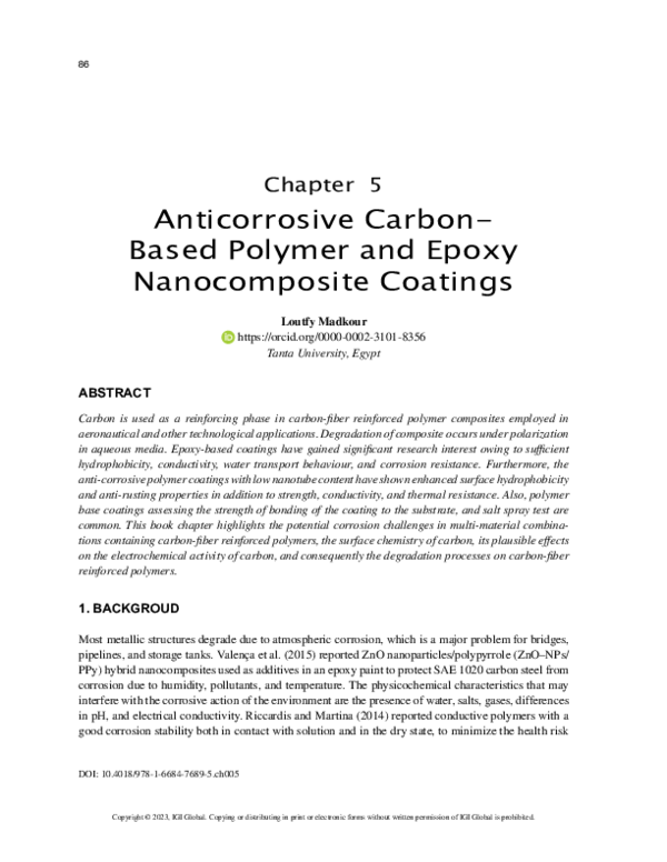 (PDF) Anticorrosive Carbon Based Polymer and Epoxy Nanocomposite Coatings