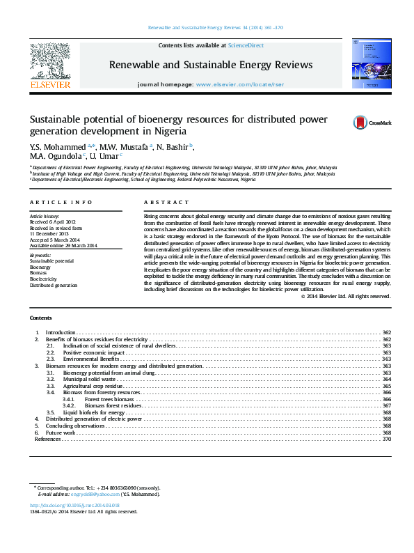 (PDF) Sustainable potential of bioenergy resources for distributed ...