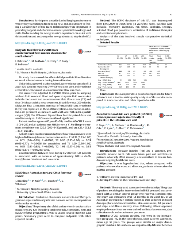 (PDF) ECMO in an Australian tertiary ICU: A four year review