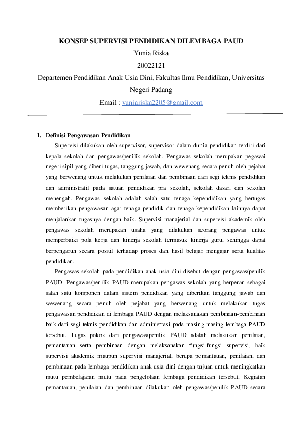 (PDF) KONSEP SUPERVISI PENDIDIKAN DILEMBAGA PAUD
