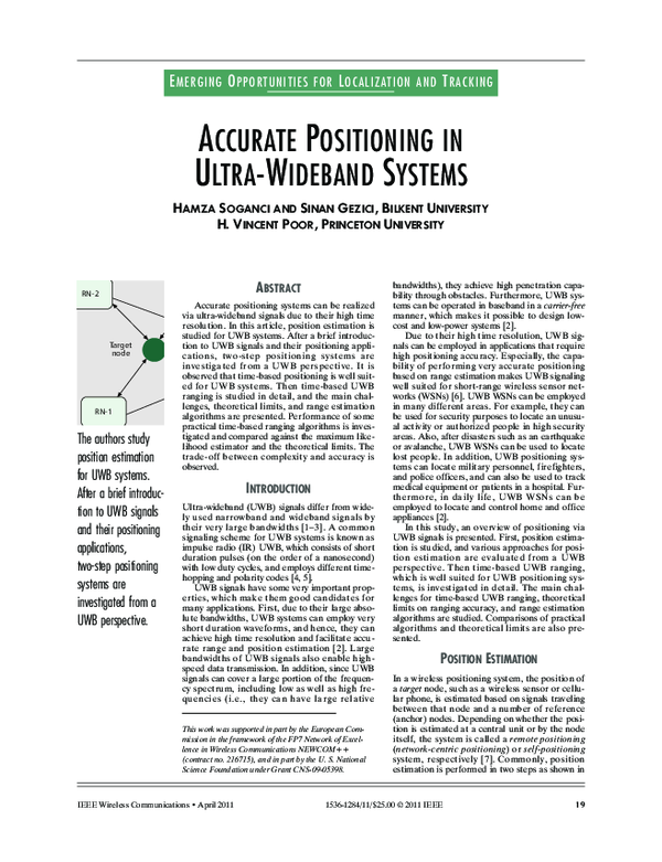 (PDF) Accurate positioning in ultra-wideband systems