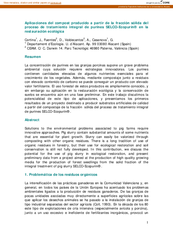 (PDF) Aplicaciones del compost producido a partir de la fracción sólida ...