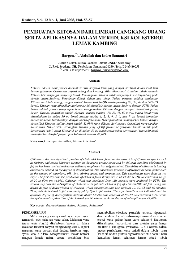 (PDF) Pembuatan Kitosan Dari Limbah Cangkang Udang Serta Aplikasinya ...
