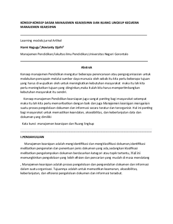 (PDF) KONSEP-KONSEP DASAR MANAJEMEN KEAERSIPAN DAN RUANG LINGKUP KEGIATAN MANAJEMEN KEARSIPAN ...