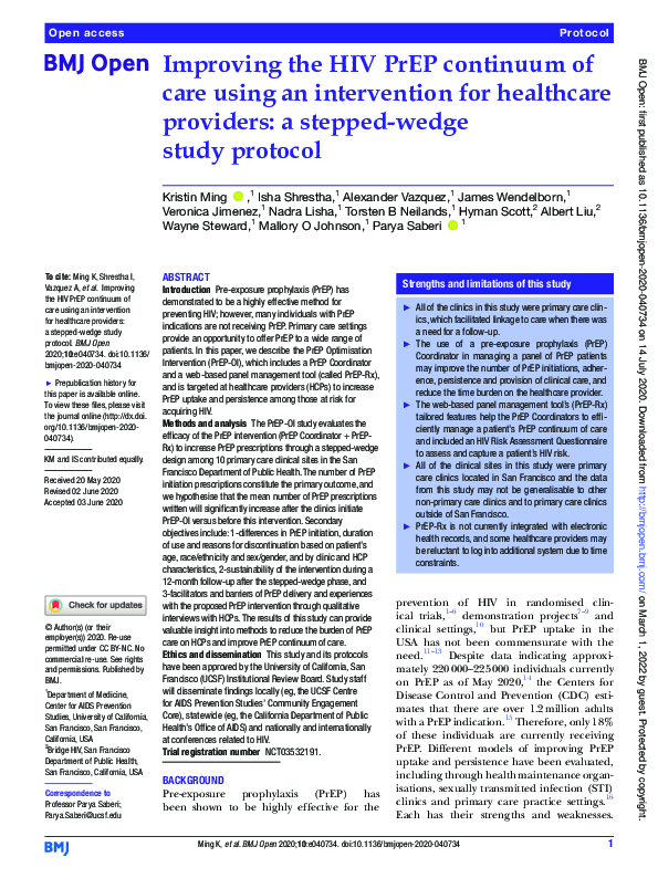 (PDF) Improving the HIV PrEP continuum of care using an intervention ...