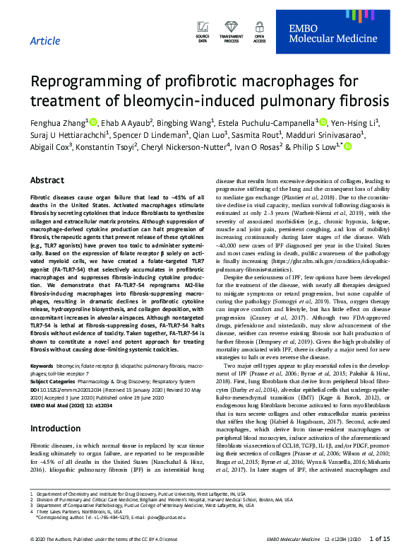 (PDF) Reprogramming of profibrotic macrophages for treatment of ...