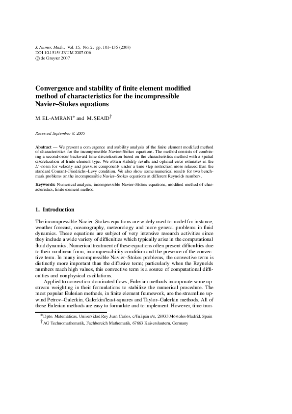 (PDF) Convergence and stability of finite element modified method of ...