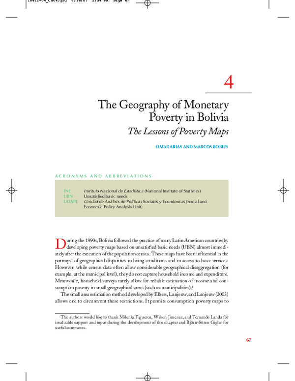 (PDF) The Lessons of Poverty Maps