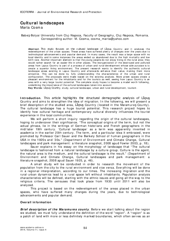 (PDF) Cultural landscapes