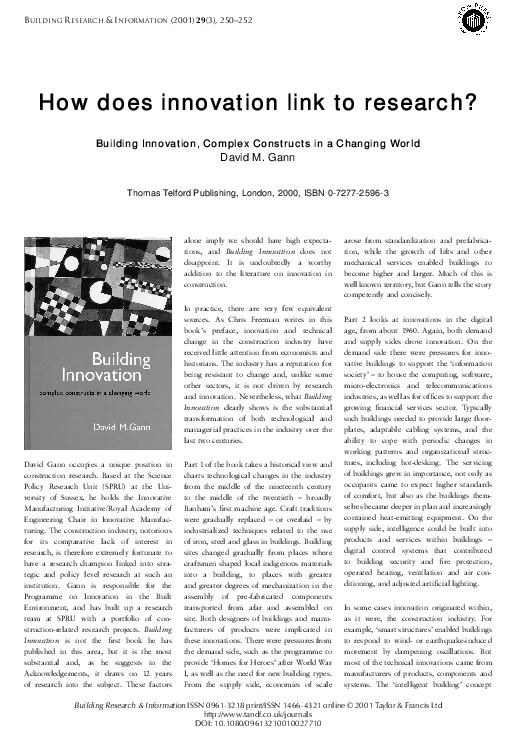 (PDF) How does innovation link to research?
