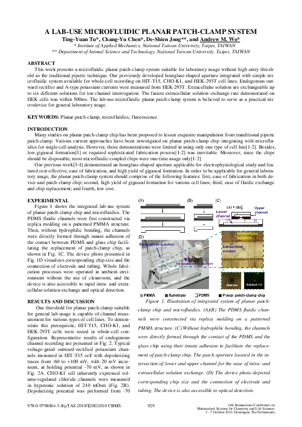 (PDF) A lab-use microfluidic planar patch-clamp system