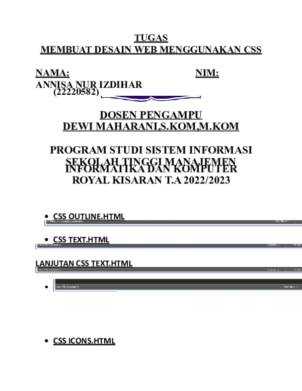 (DOC) Tugas membuat desain web menggunakan CSS