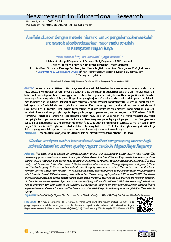 (PDF) Analisis cluster dengan metode hierarki untuk pengelompokan sekolah menengah atas ...