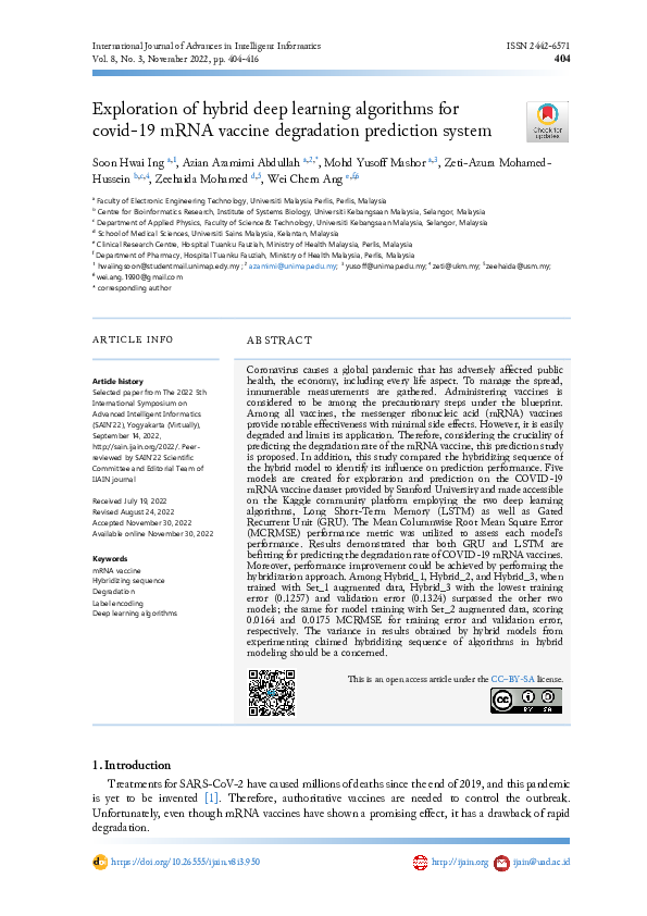 (PDF) Exploration of hybrid deep learning algorithms for covid-19 mrna ...