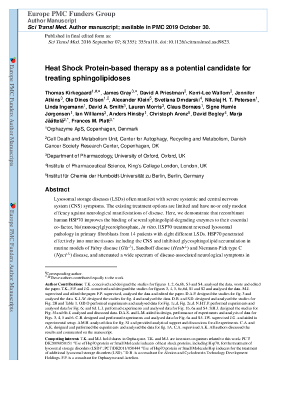 (PDF) Heat shock protein-based therapy as a potential candidate for ...