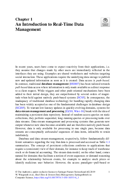 (PDF) An Introduction to Real-Time Data Management