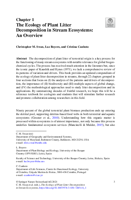 (PDF) The Ecology of Plant Litter Decomposition in Stream Ecosystems: An Overview