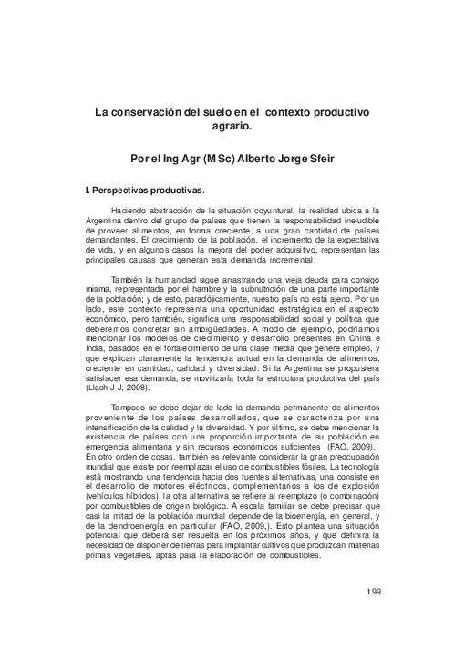 (PDF) La conservación del suelo en el contexto productivo agrario
