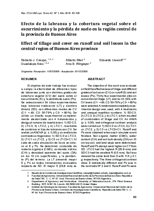 (PDF) Efecto de la labranza y la cobertura vegetal sobre el ...