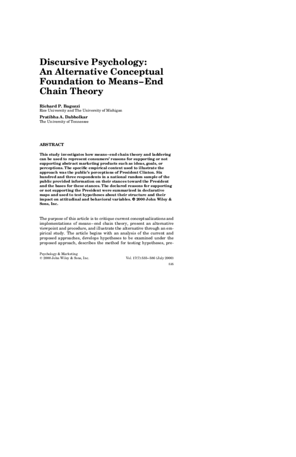 (PDF) Discursive psychology: An alternative conceptual foundation for ...