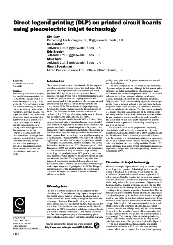 (PDF) Direct legend printing (DLP) on printed circuit boards using ...