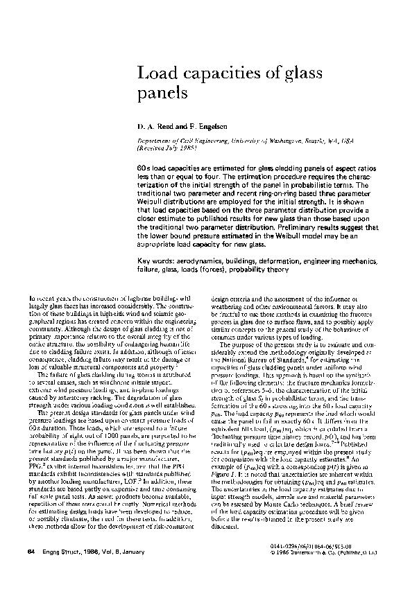 (PDF) Load capacities of glass panels