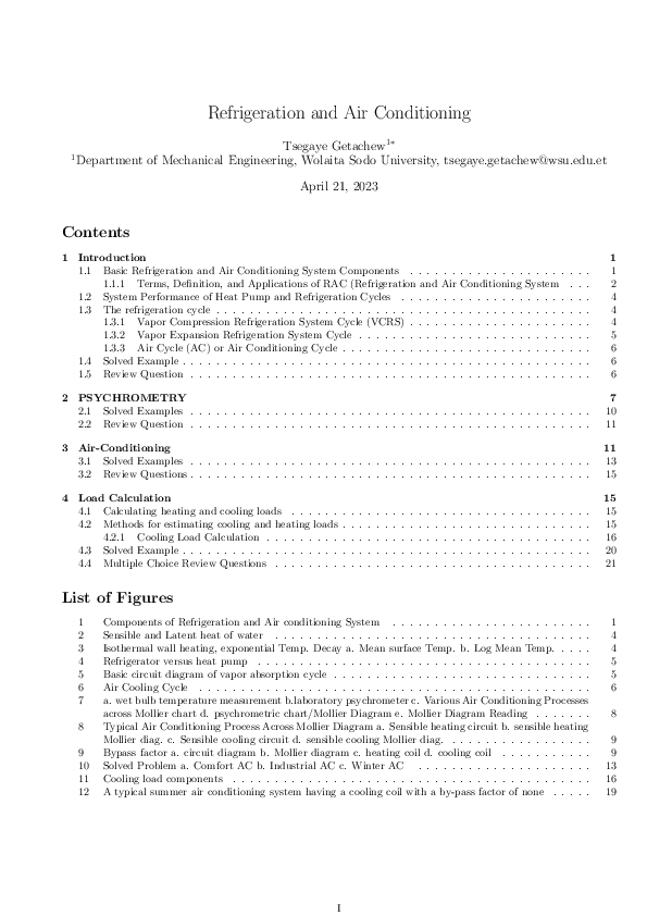 (PDF) Refrigeration and Air Conditioning