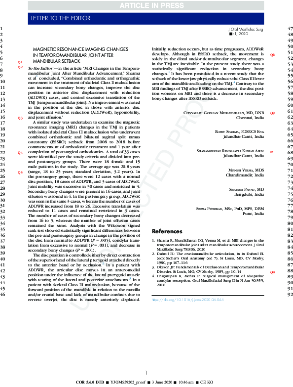 (PDF) Magnetic Resonance Imaging Changes in Temporomandibular Joint ...