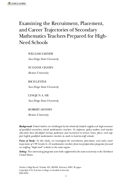 (PDF) Examining the Recruitment, Placement, and Career Trajectories of ...