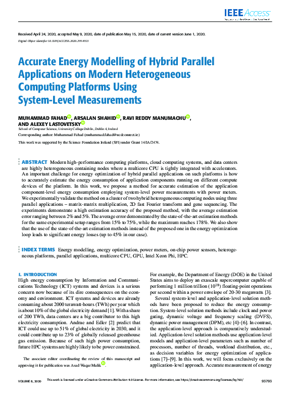 (PDF) Accurate Energy Modelling of Hybrid Parallel Applications on Modern Heterogeneous ...