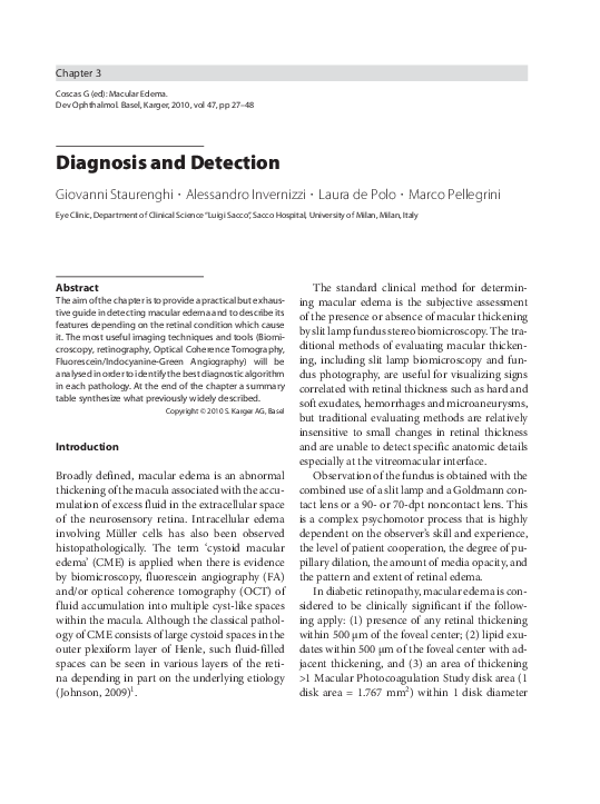 (PDF) Diagnosis and detection