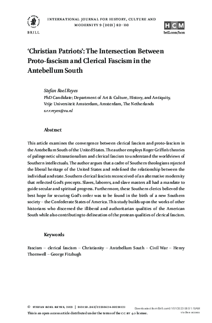 (PDF) ‘Christian Patriots’: The Intersection Between Proto-fascism and ...