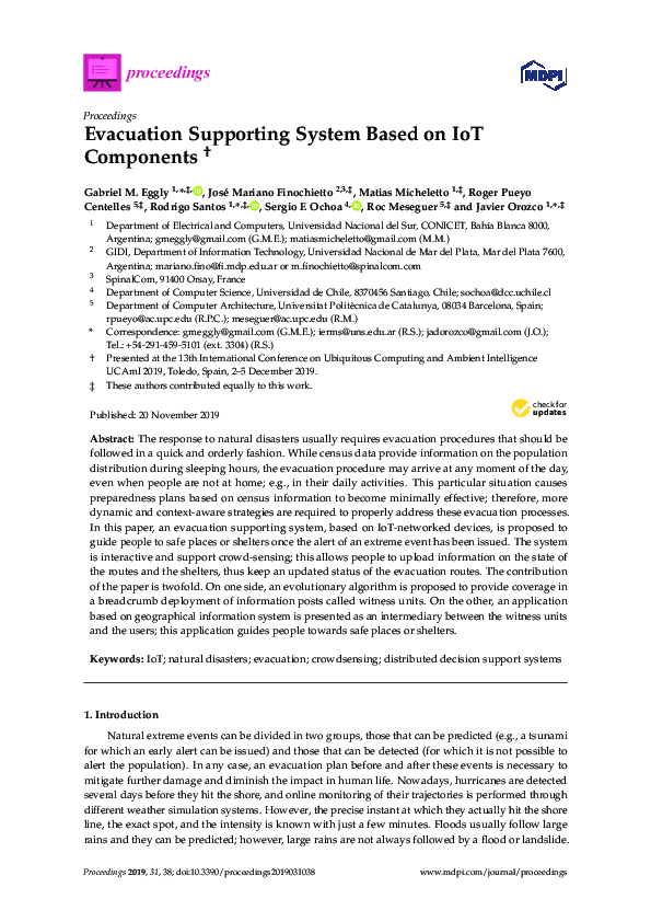 (PDF) Evacuation Supporting System Based on IoT Components