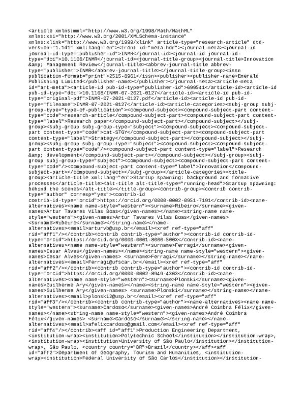 Startup spawning: background and formative processes