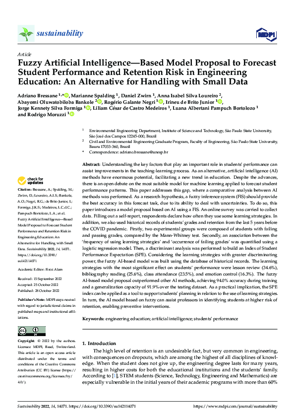 (PDF) Fuzzy Artificial Intelligence—Based Model Proposal to Forecast Student Performance and ...