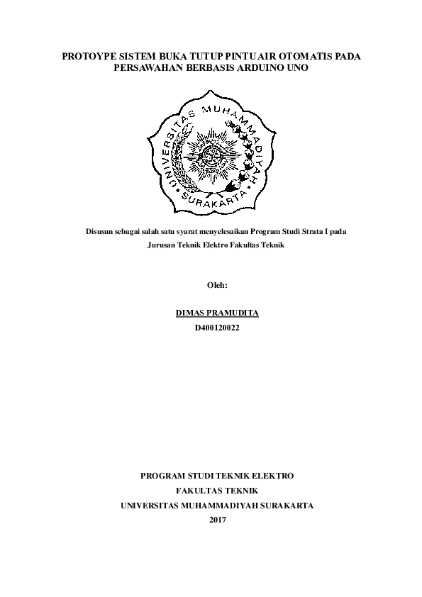 (PDF) Protoype Sistem Buka Tutup Pintu Air Otomatis pada Persawahan ...