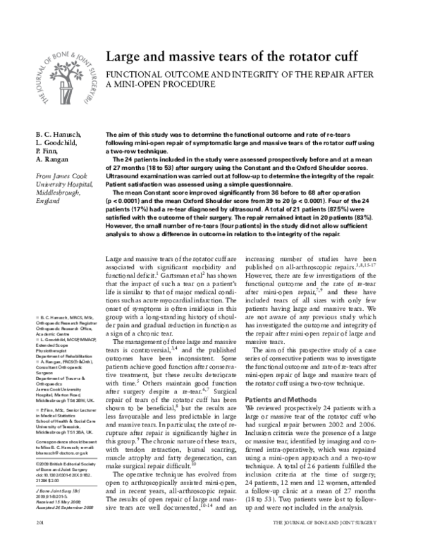 (PDF) Large and massive tears of the rotator cuff