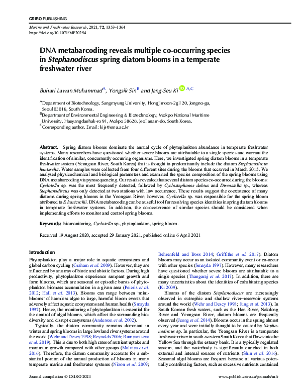 (PDF) DNA metabarcoding reveals multiple co-occurring species in