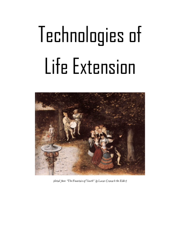(PDF) Technologies of Life Extension