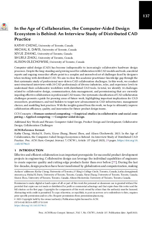 (PDF) In the Age of Collaboration, the Computer-Aided Design Ecosystem ...